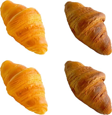 Aydinids 4 Pcs Artificial Croissant Rolls Simulation Pu