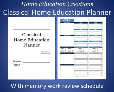 Classical Home Education Planner For Cc Foundations With Memory Work Review Schedule Etsy
