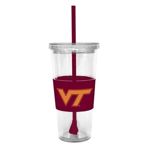 Ncaa Virginia Tech Hokies Insulated Tumbler With Rubber Sleeve And Stir