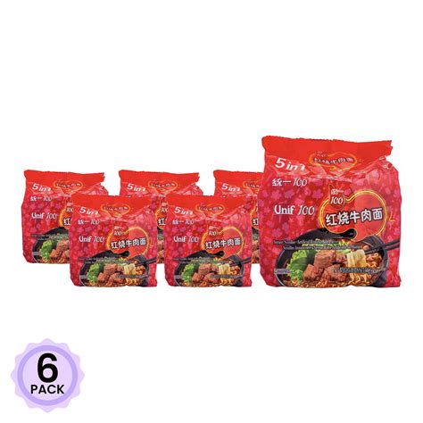 统一 红烧牛肉面 5连包 540 克6 包 Weee