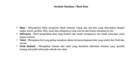 Basic Understanding Of Database Indonesian Ppt