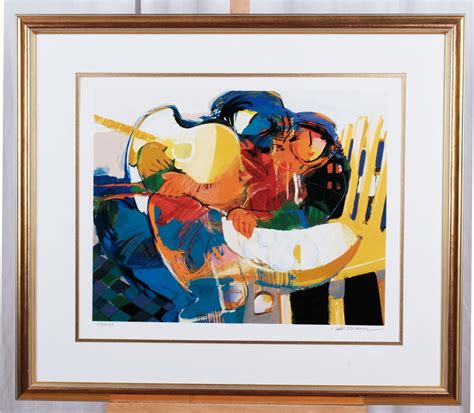 Hessam Abrishami Figures With Guitar Hand Signed And Numbered Limited Edition Lithograph 187