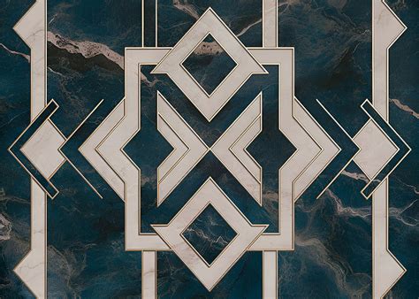 Geometric Marble Pattern With Gold Accents Luxurious Art Deco