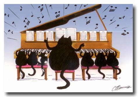 Cats Playing The Piano Cat Drawing Cat Art Cats Musical