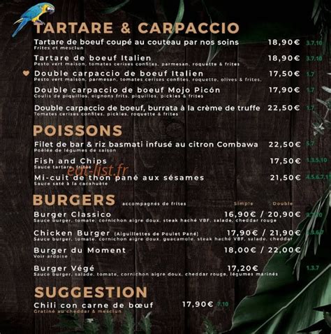 Favela à Treillieres Menu Et Photos