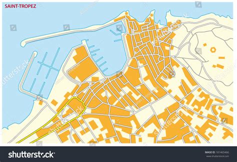 Saint Tropez City Map Stock Vector Royalty Free 181465466 Shutterstock