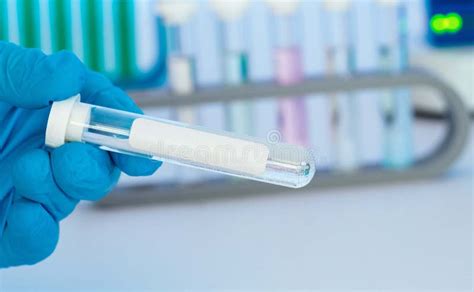 Test Tube In Laboratory With Empty Label Stock Image Image Of Tube