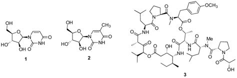 Structures Of Spongouridine 1 Spongothymidine 2 And Didemnin B 3