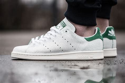 Adidas Stan Smith Green Cracked Leather Releases Adidas Stan
