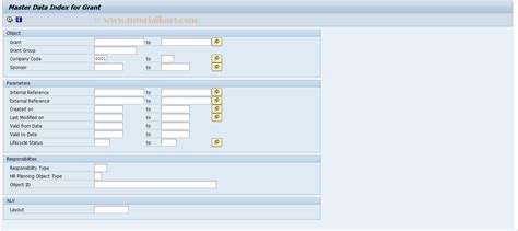 Saln01000079 Sap Tcode Master Data Index For Grant