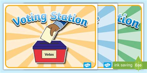 Voting Station Signs Ks1 Hecho Por Educadores Twinkl