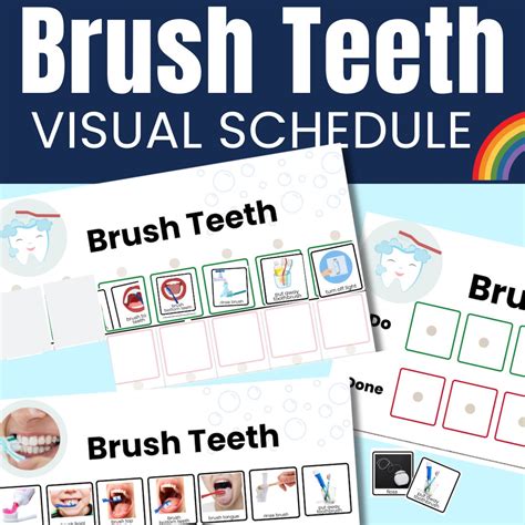 Brushing Teeth Visual Schedule Toothbrushing Steps Autism Visual