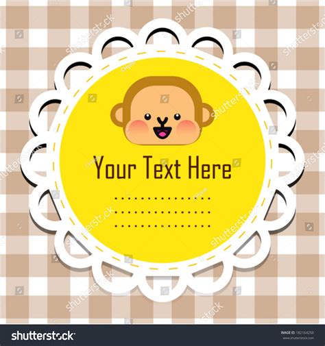 Cute Monkey Frame Vector Illustration Stock Vector Royalty Free