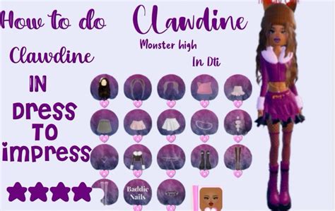 How To Do Baddie Clawdine From Monster High In Dress To Impress