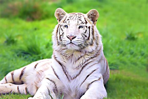 White Tiger Digital Art By Wild Tropica Fine Art America