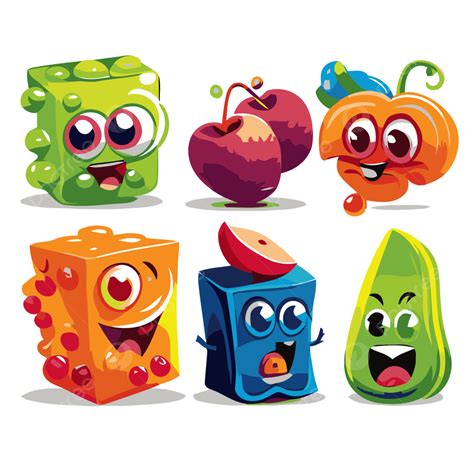 Fruit Snacks Vector Sticker Clipart All Kinds Of Fruit Characters