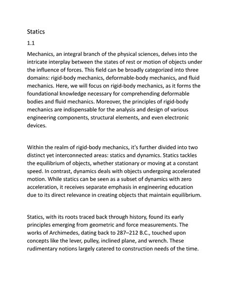 Statics 1 These Are The Notes Taken From The Text Book The Text