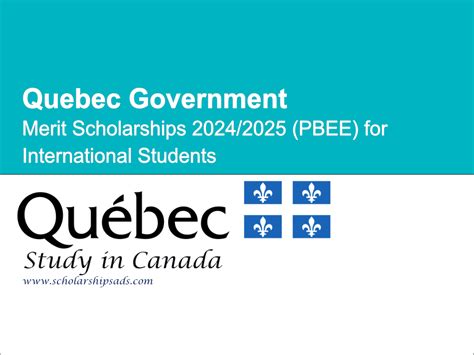 Quebec Government Merit Scholarships 20242025 Pbee For International