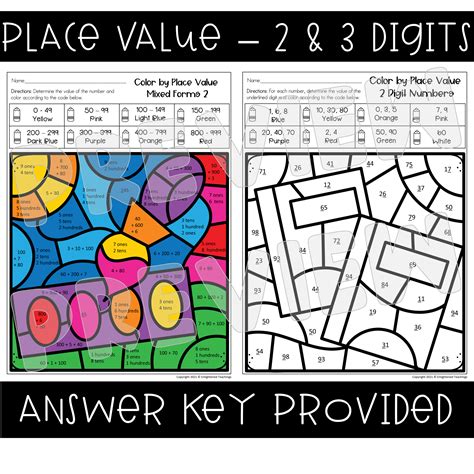 Place Value Hundreds Tens And Ones Color By Code Place Value Worksheets Made By Teachers