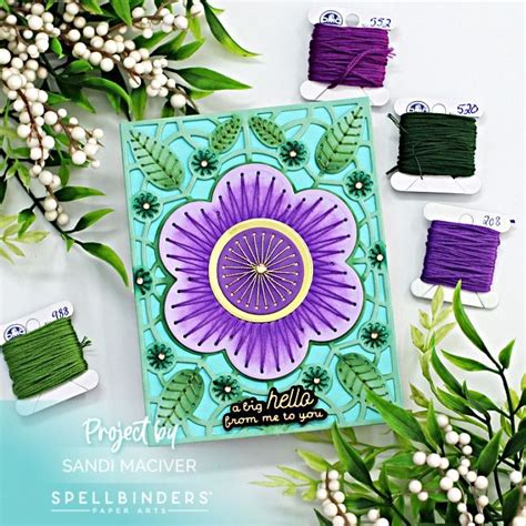 Stitched Floral Card Making Sandi Maciver