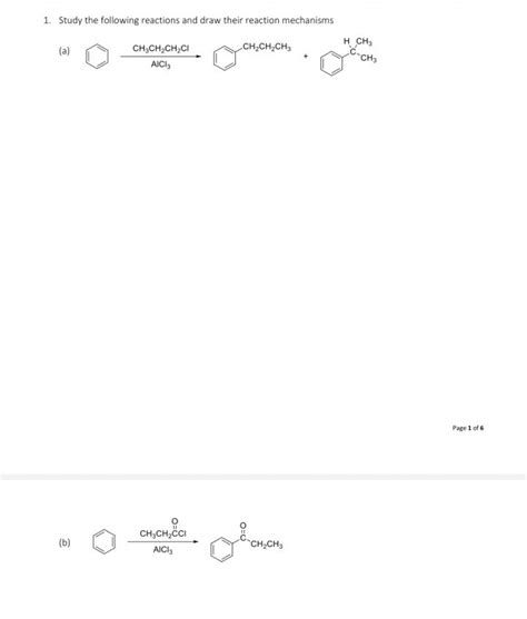 1. Study the following reactions and draw their reaction mechanisms(a)A..