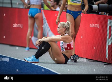 Ivona Dadic Participating In The High Jump At The European Athletics