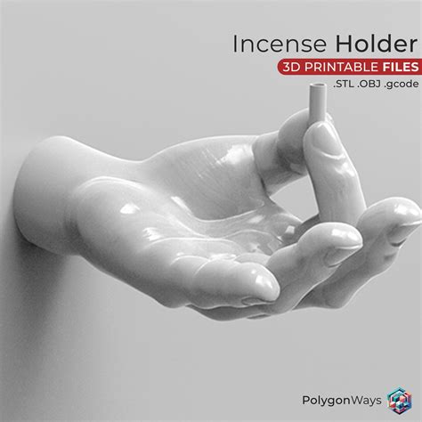 3d Printable Pre Supported Incense Holder Hand Sculpture Stl Files For
