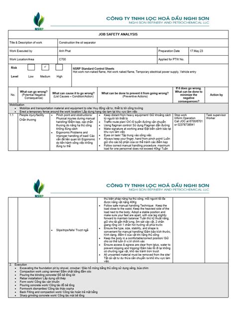 Jsa Of Construction The Oil Separator Pdf