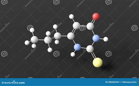 Propylthiouracil Molecule Molecular Structure Antithyroid Agents Ball And Stick 3d Model