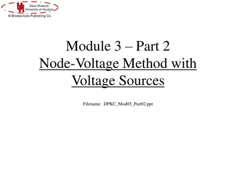Ppt Module 3 Part 2 Node Voltage Method With Voltage Sources