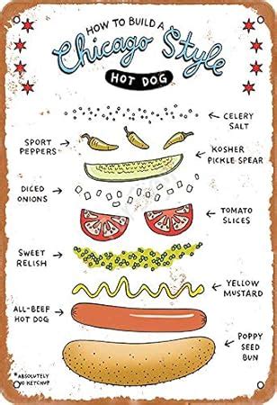 How To Build A Chicago Style Hot Dog Vintage Tin Sign Logo