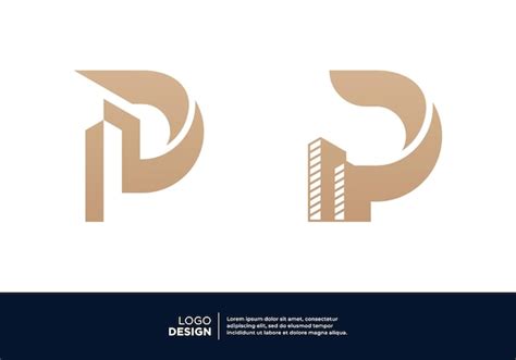 Conjunto De Diseños Creativos De Logotipos De Edificios Con La Letra P