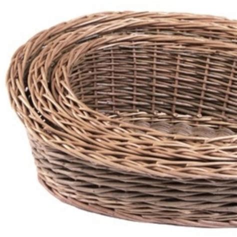Red Hamper Two Tone Green Oval Willow Tray Set Of 3 Wilko