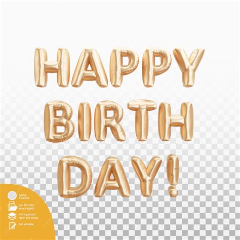 Premium Psd Gold Balloons Happy Birthday Background