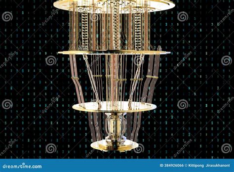 Quantum Computer Labeled Infographic Qubit Vector Illustration Scheme