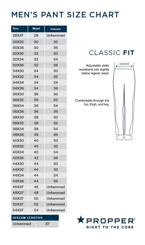 Mens Pant Size Chart Minimalist Chart Design