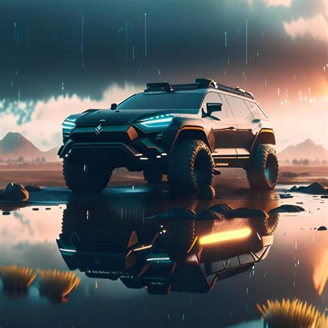 Premium Ai Image Automobile Model In The Rain