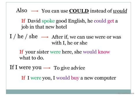 Second Conditional Grammar Guide English Esl Powerpoints