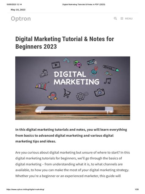 digital marketing tutorials and notes in pdf 2023 pdf digital