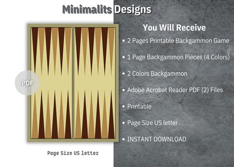 Backgammon Board Game Printable Backgammon Game Mini Backgammon Game