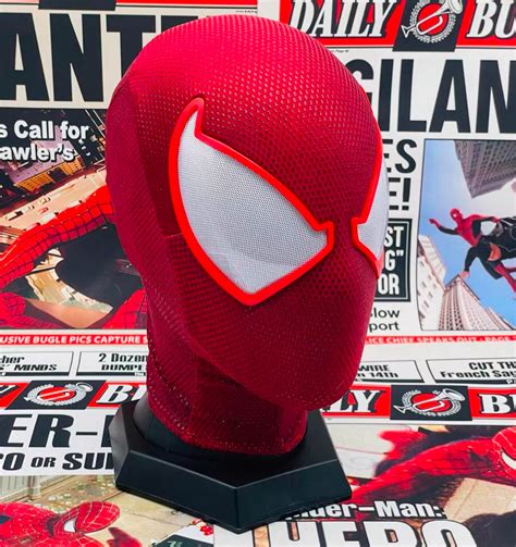 The Scarlet Spidey Mask With Face Shell Wearable Movie Prop Replica