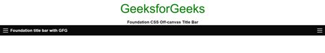 Foundation Css Off Canvas Geeksforgeeks