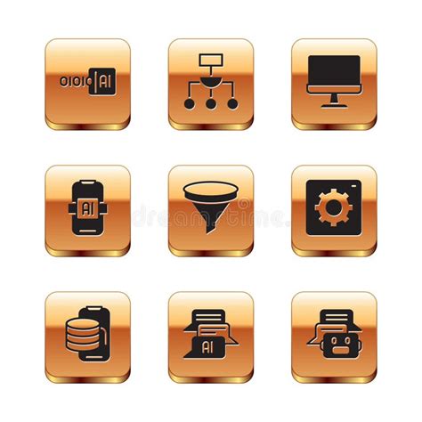 Set Binary Code Cloud Technology Data Transfer Chat Bot Funnel Or