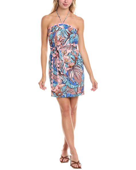 Tori Richard Womens Express Yourself Poppy Mini Dress 12 Blue