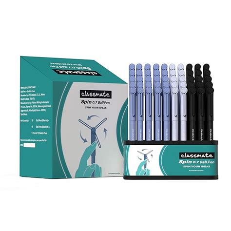 Classmate Spin Ball Pen Blue Pack Of 50attractive Pastel Shades For