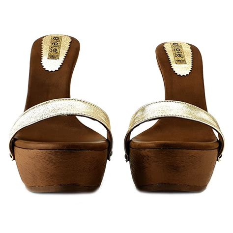 Golden Leather Clogs Realized In Italy With Sale Online