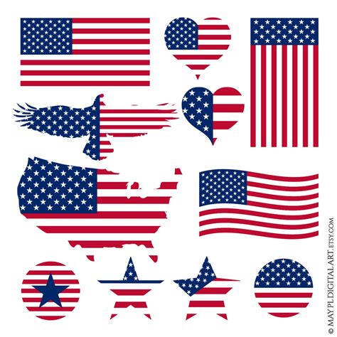 Fourth Of July Usa Flag American Clipart Independence Day Patriotic
