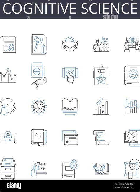 Cognitive Science Line Icons Collection Quantum Physics Social