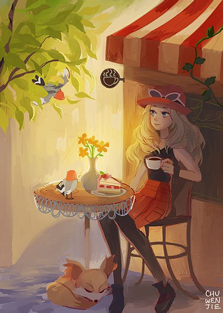 Chuwenjie Fennekin Fletchling Serena Pokemon Nintendo Pokemon