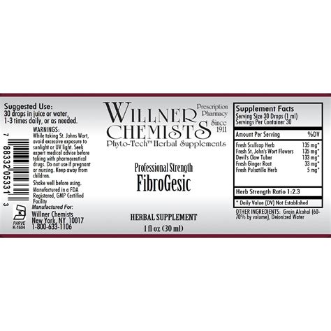 Willner Chemists Willner Phyto Tech Fibrogesic